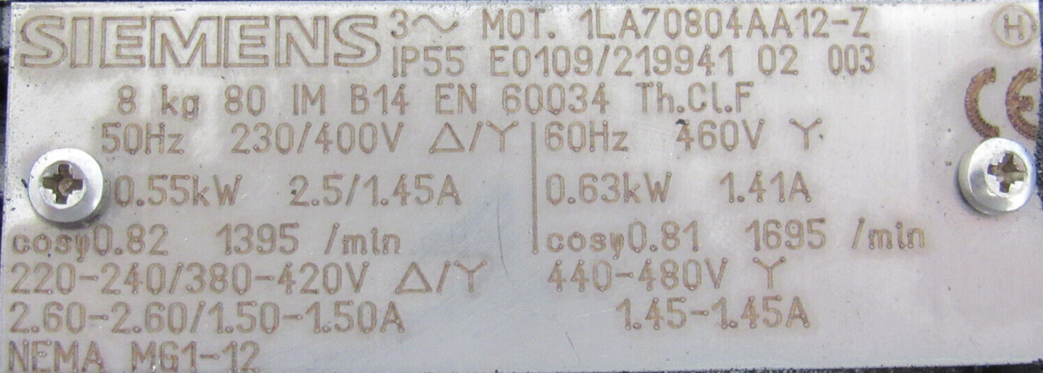 NEW SWEDRIVE AB FL50G0 GEAR MOTOR 45:1 1LA70804AA12-Z - SB Industrial ...