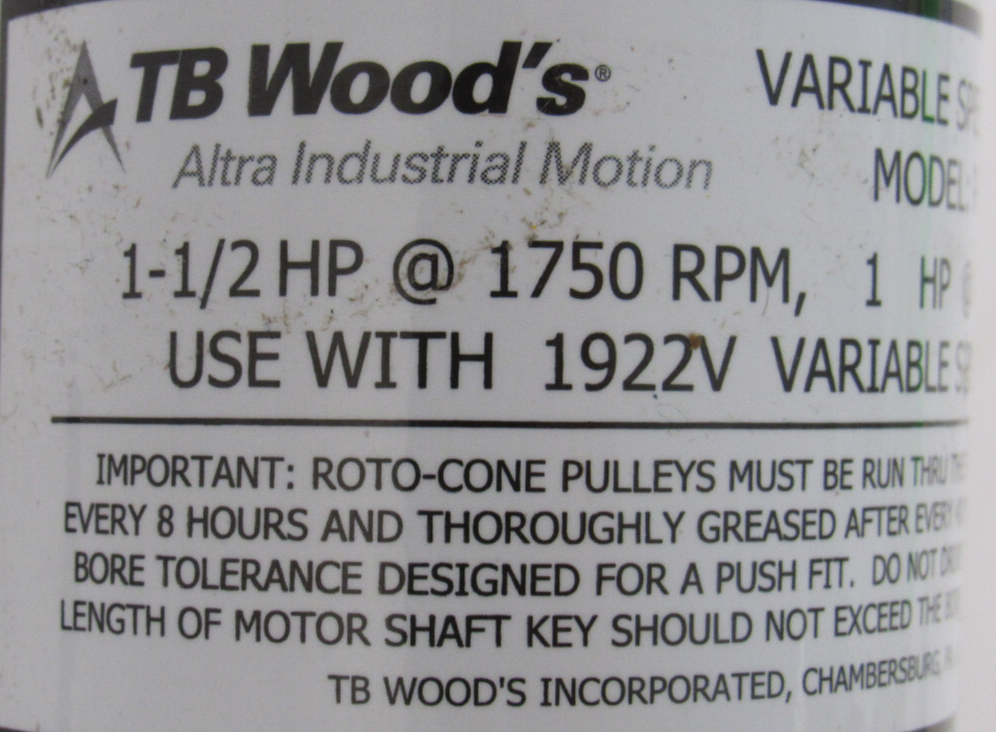 NEW TB WOODS RC7558 VARIABLE SPEED SHEAVE - SB Industrial Supply, Inc.
