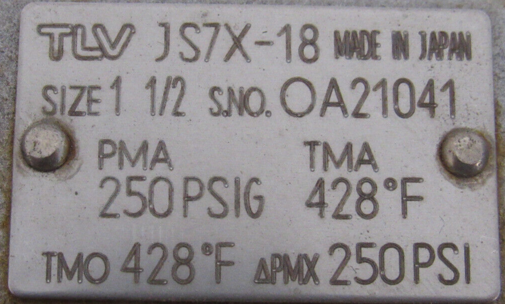 NEW TLV JS7X-18 STEAM TRAP 1-1/2" JS7X18 - SB Industrial Supply, Inc.