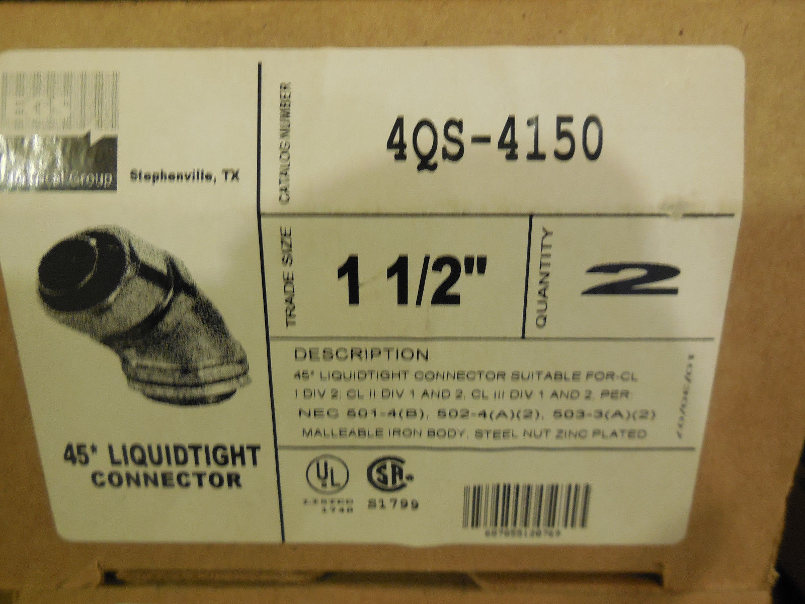 2 NEW EGS 4QS-4150 CONNECTOR 4QS4150 - SB Industrial Supply, Inc.