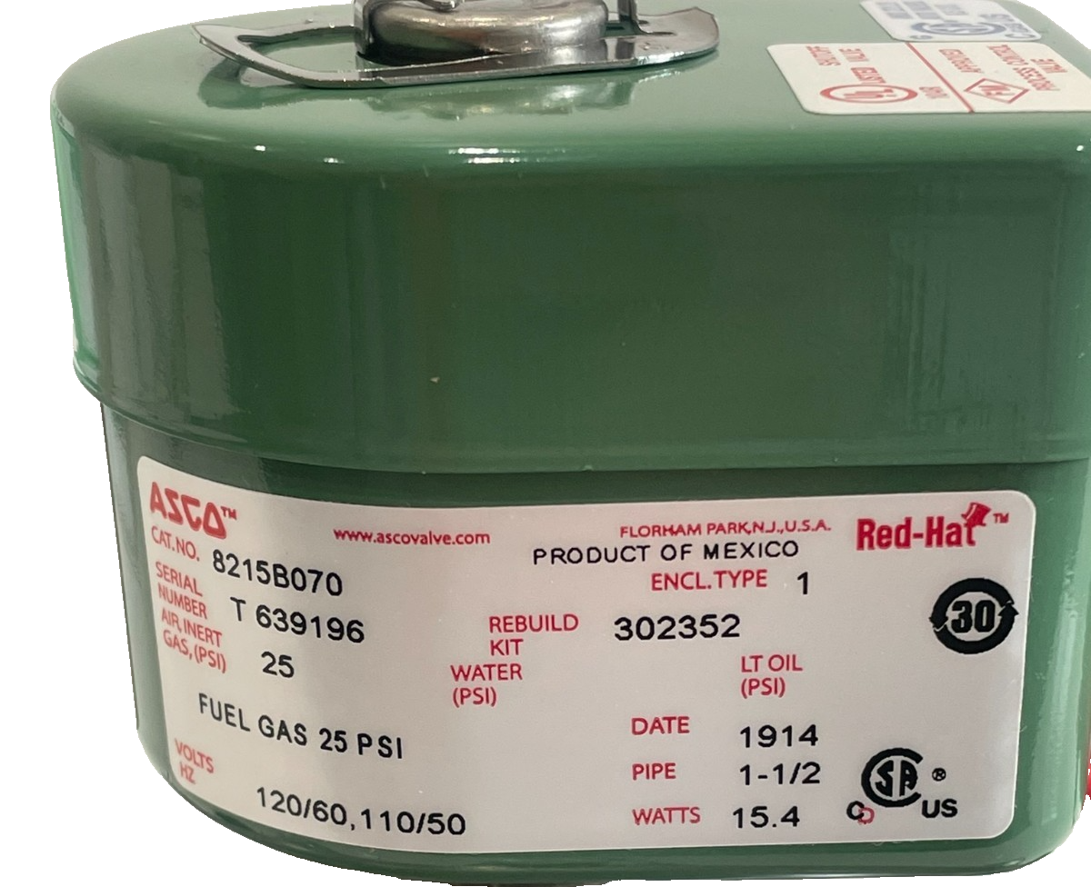 NEW ASCO VALVE 8215B070 SOLENOID VAVLE 120/60, 110/50 PIPE 1-1/2 - SB ...