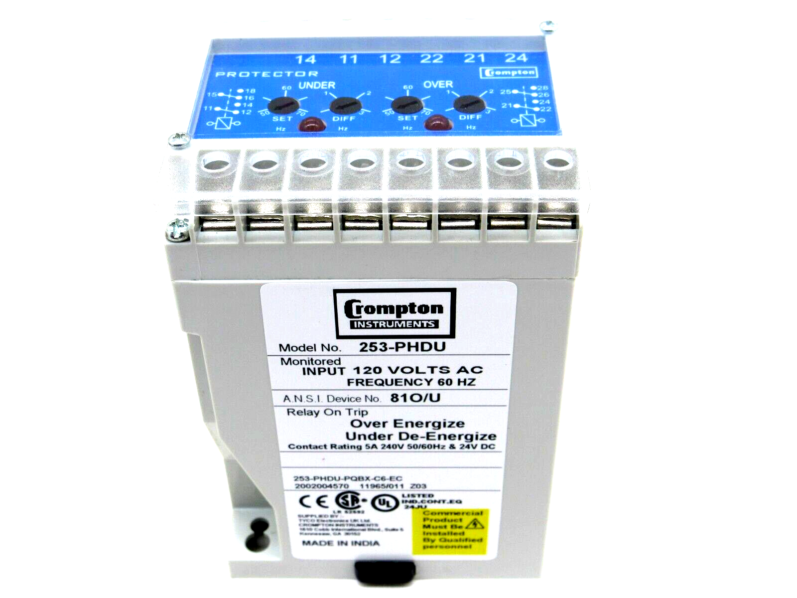 NEW CROMPTON INSTRUMENTS 253-PHDU-PQBX-C6-EC RELAY INPUT ...