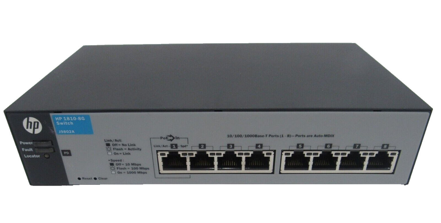 NEW HP J9802A 8 PORT NETWORK SWITCH NO POWER CORDS - SB Industrial ...