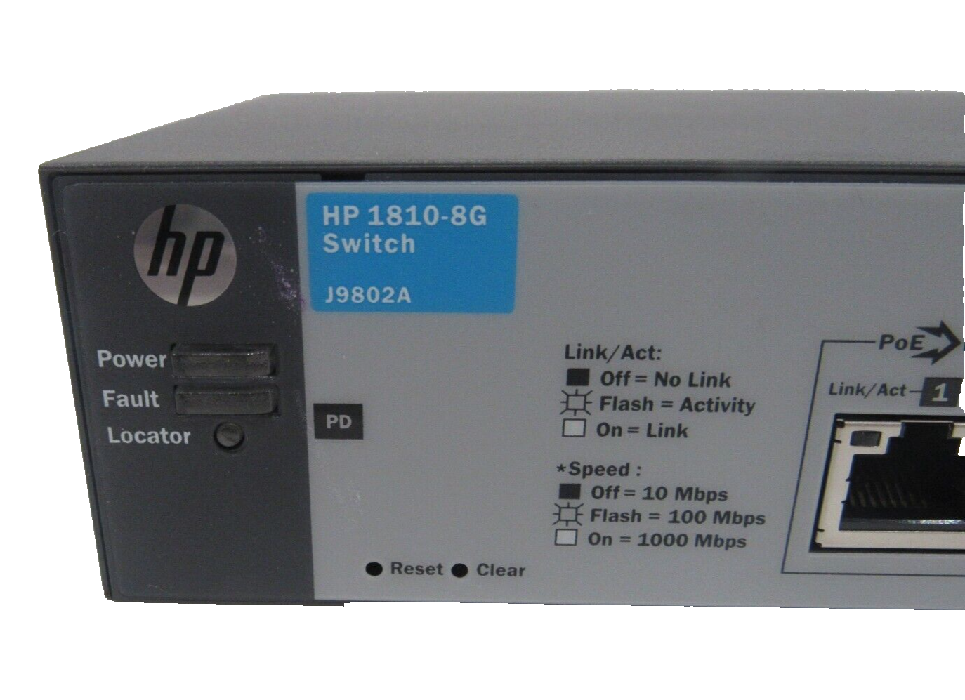 NEW HP J9802A 8 PORT NETWORK SWITCH NO POWER CORDS - SB Industrial ...