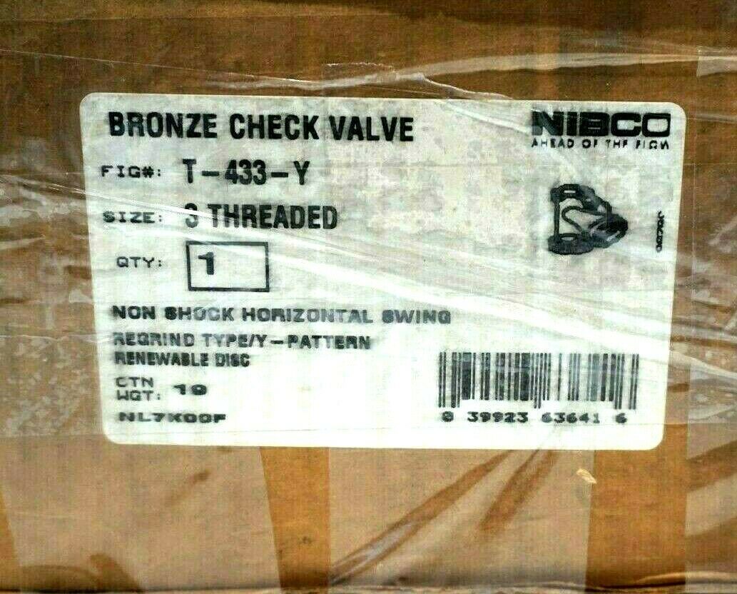 NEW NIBCO T-433-Y BRONZE CHECK VALVE 3" T433Y - SB Industrial Supply, Inc.