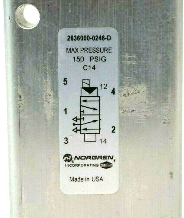 NEW NORGREN 2636000-0246-D SOLENOID VALVE 150 PSIG 26360000246D - SB ...