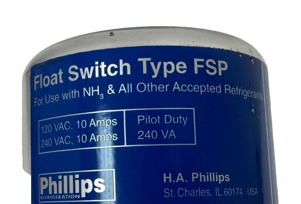 NEW PHILLIPS REFRIGERATION TYPE: FSP FLOAT SWITCH R-717 R-22 - SB ...