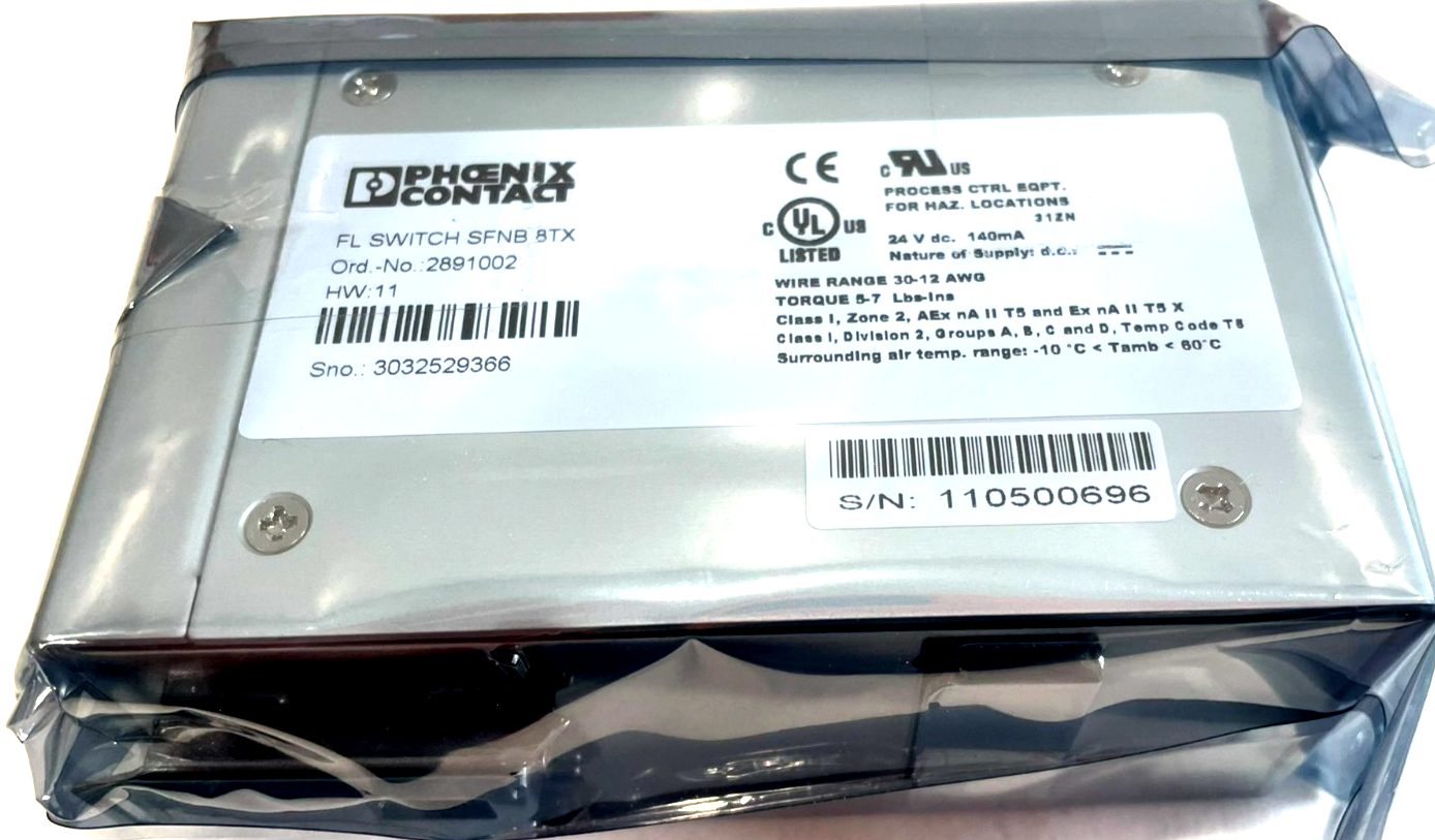 NEW PHOENIX CONTACT FL SWITCH SFNB 8TX ETHERNET SWITCH FLSWITCHSFNB8TX ...
