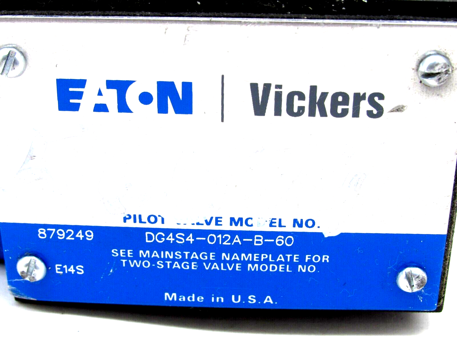 NEW VICKERS DG4S4-012A-B-60 VALVE 879249 DG4S4012AB60 - SB Industrial ...