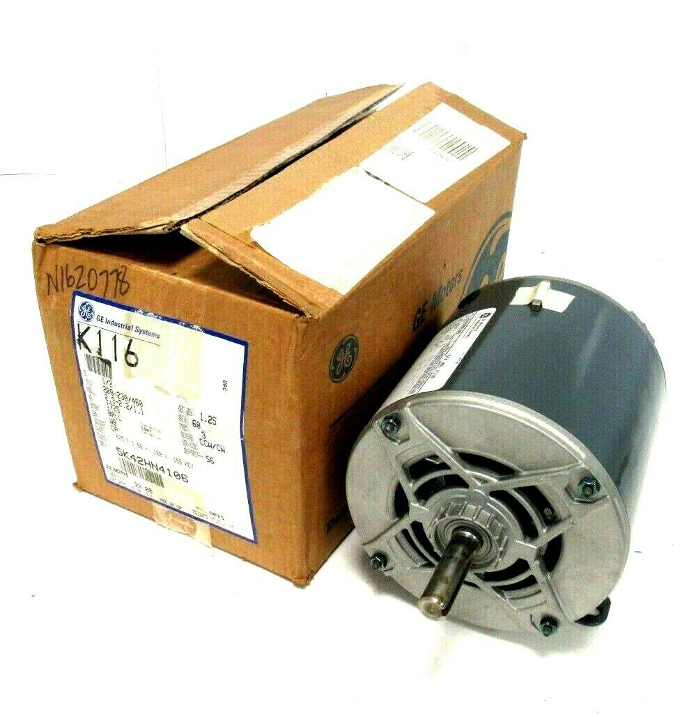 NEW GE K116 MOTOR 1/2HP 208-230/460V 1725RPM 5/8" DIA. 5K42HN4106 - SB ...