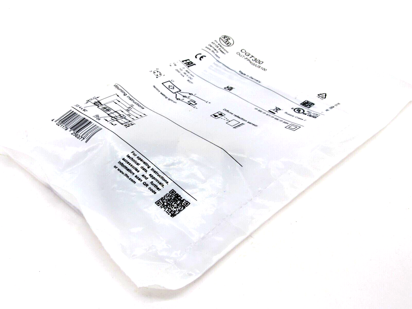 NEW IFM EFECTOR OGT-FPKG/US100 REFLECTION SENSOR OGT300 - SB Industrial ...