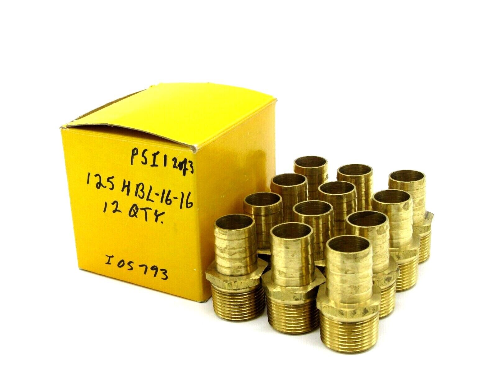 NEW LOT OF 12 PARKER 125HBL-16-16 BRASS HOSE CONNECTOR 125HBL1616 - SB ...