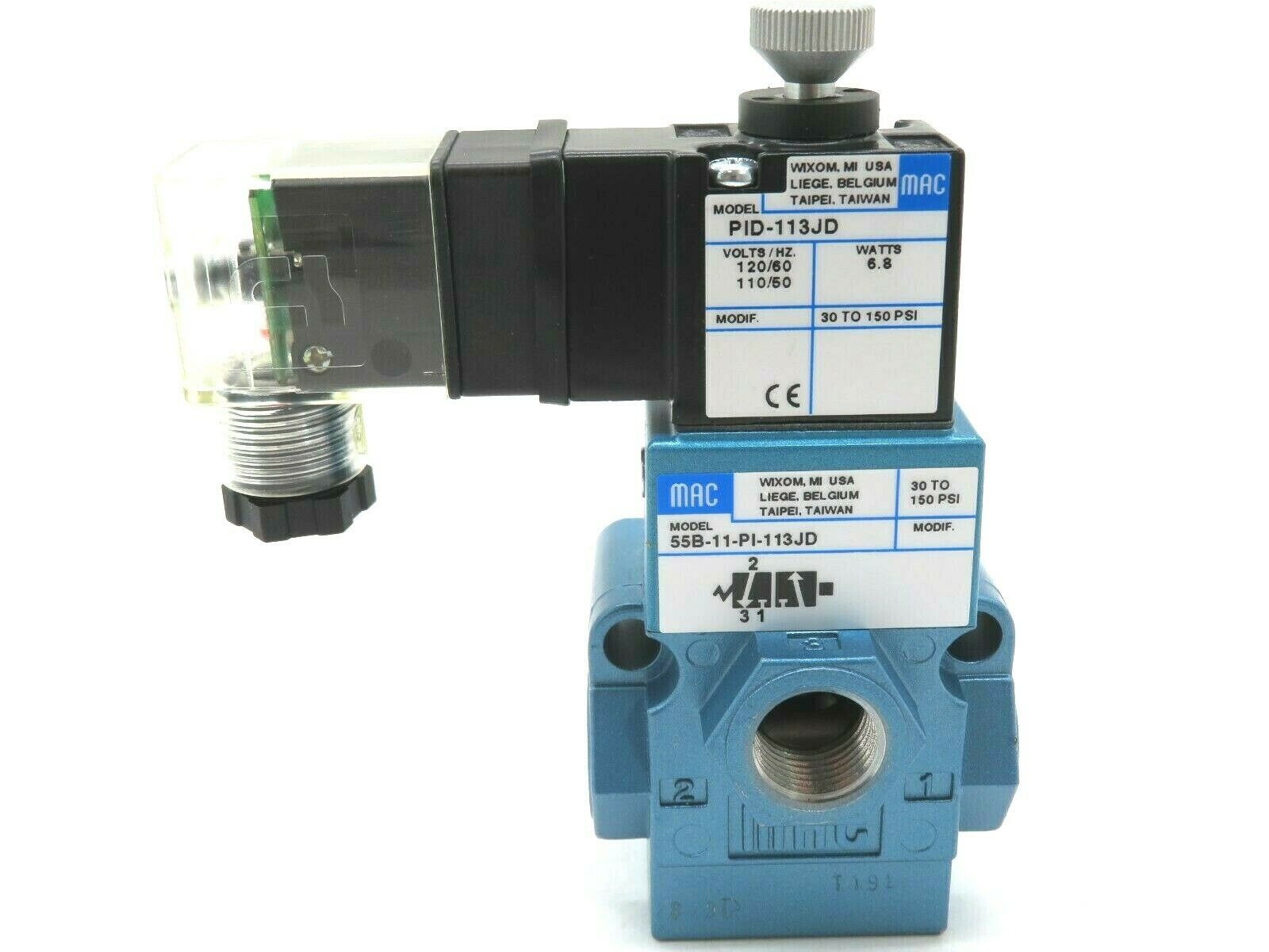 NEW MAC VALVES 55B-11-PI-113JD SOLENOID VALVE 55B11PI113JD - SB ...