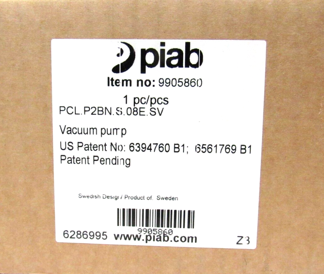 NEW PIAB PCL.P2BN.S.08E.SV VACUUM PUMP 9905860 PCLP2BNS08ESV - SB ...