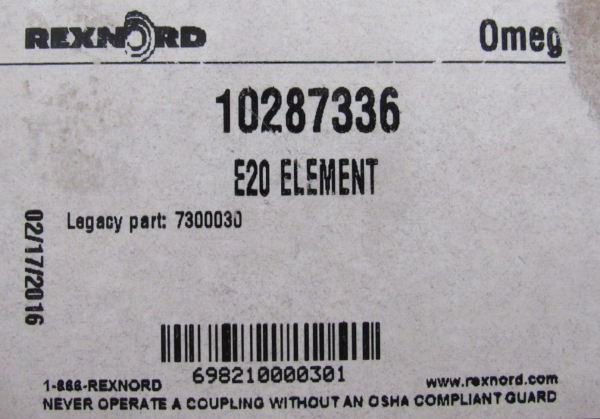 NEW REXNORD 10287336 OMEGA E20 COUPLING ELEMENT - SB Industrial Supply ...