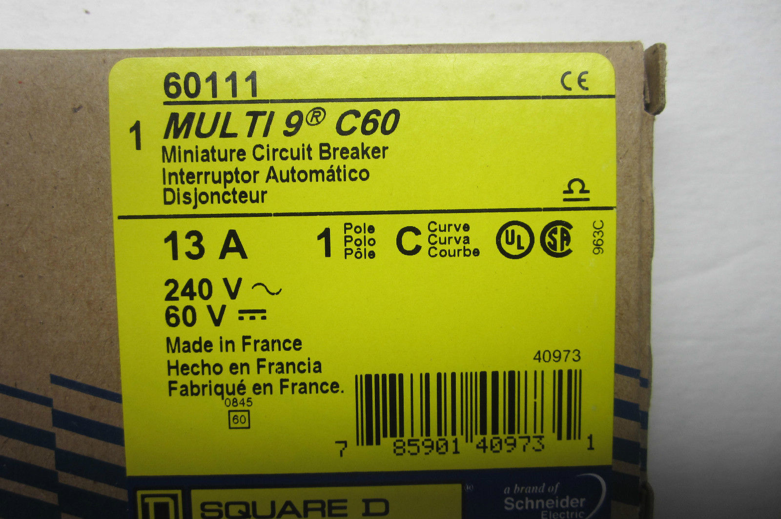 NEW SQUARE D 60111 CIRCUIT BREAKER MULTI 9 C60 - SB Industrial Supply, Inc.