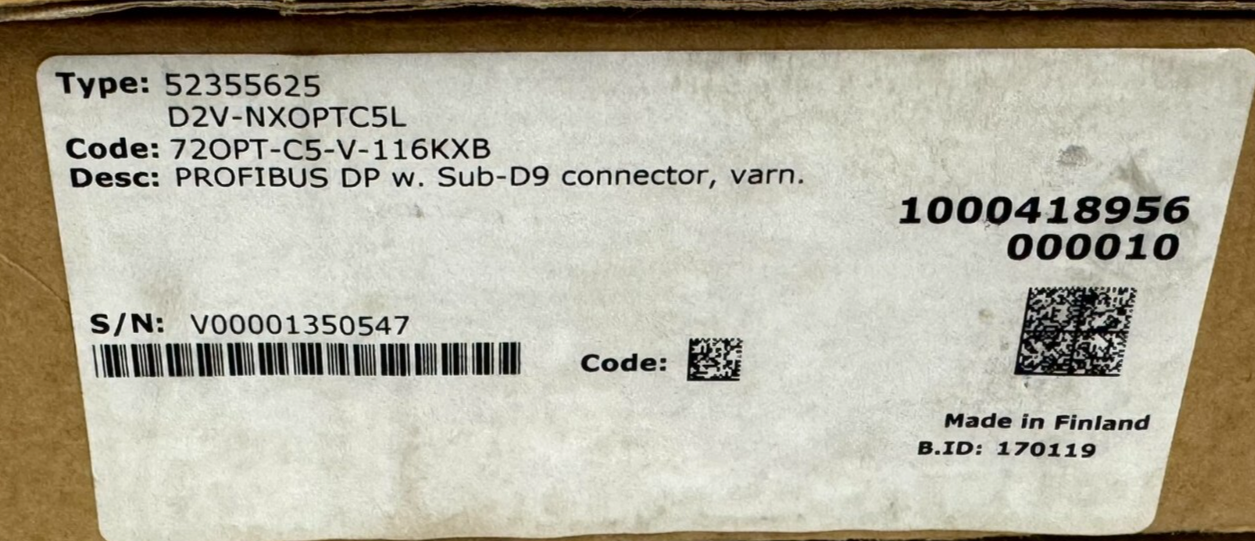 USED KONECRANES / DANFOSS 52355625 PROFIBUS CARD OPTC5 dv 72OPT-C5-V ...