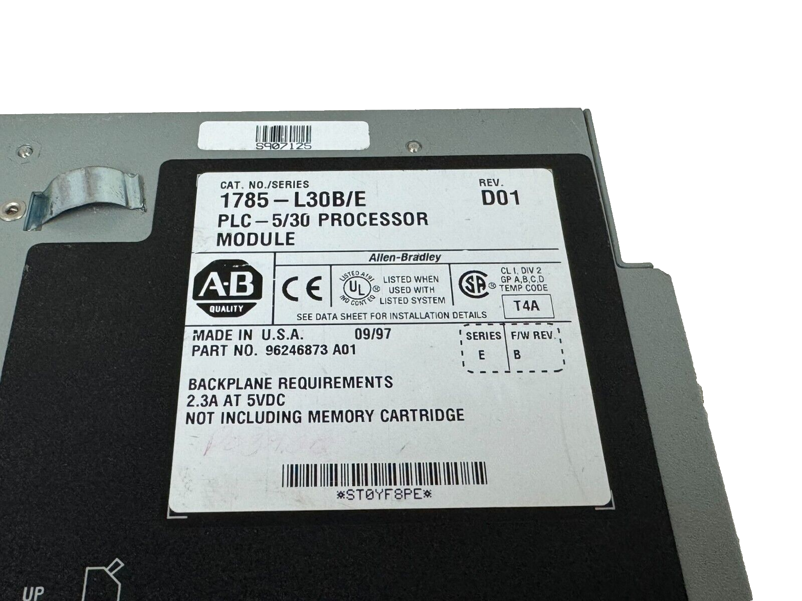 1785-L30B/E PROCESSOR PLC-5/30 REV. D01 FW. REV: B REFURBISHED - SB ...