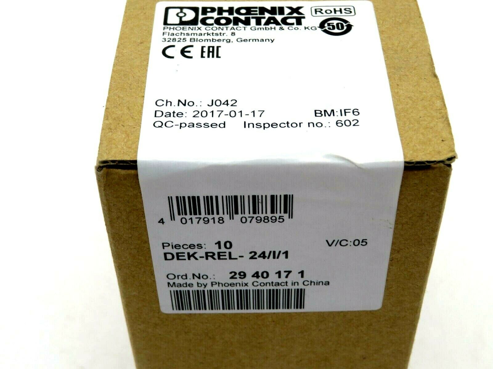 NEW 10 PIECES PHOENIX CONTACT DEK-REL-24/I/1 MODULE RELAY DEKREL24I1 ...