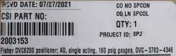 NEW FISHER DVC6200 VALVE CONTROLLER DVC-3793-4346 - SB Industrial ...