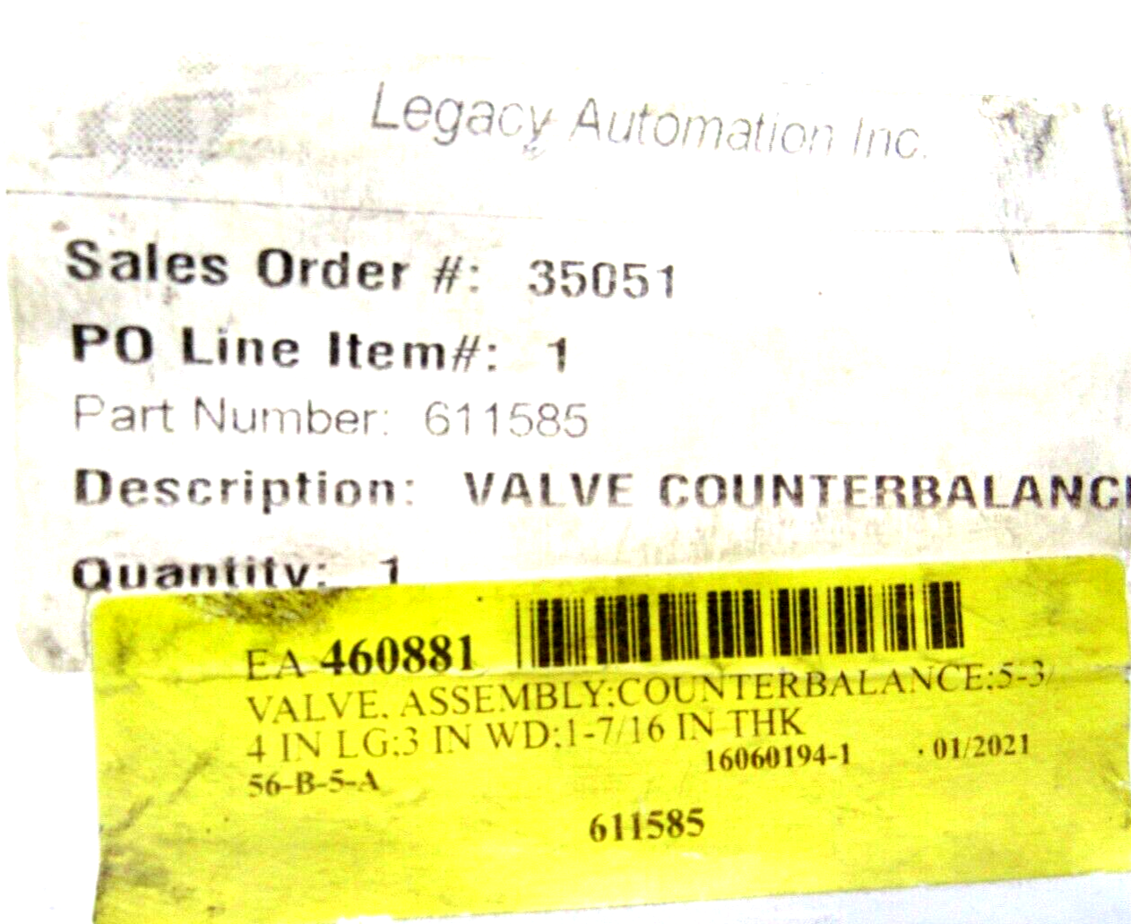 NEW SUN HYDRAULICS CBEA-LIN-2HD0 COUNTERBALANCE VALVE 611585 ZTG 2LJ0 ...