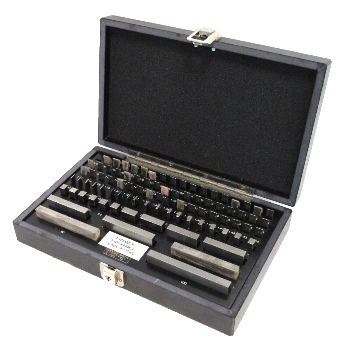 USED STARRETT 130080 GAGE BLOCKS 1.001-100MM 86 PIECE (SEE DISCRIPTION ...