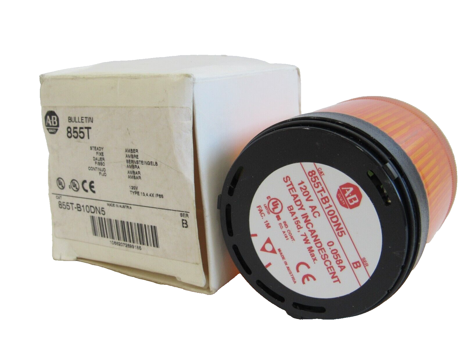 ALLEN BRADLEY 855T-B10DN5 STACK LIGHT SER.B 855TB10DN5 NEW, SURPLUS ...