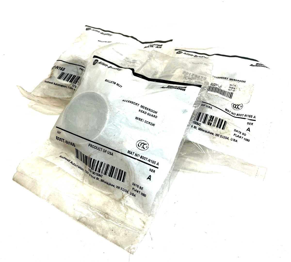 LOT OF 3 ALLEN BRADLEY 800T-N165 GUARD 800TN165 NEW, SURPLUS - SB ...