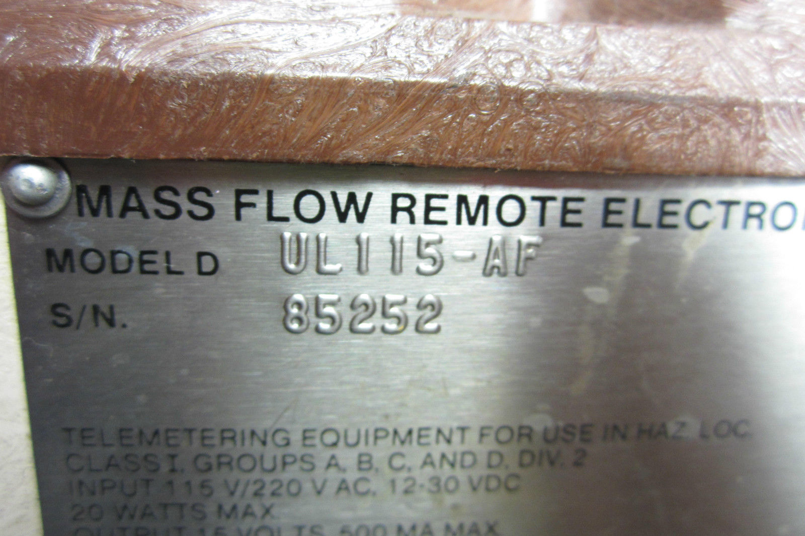 MICRO MOTION DUL115-AF MASS FLOW REMOTE UNIT DUL115AF - SB Industrial ...