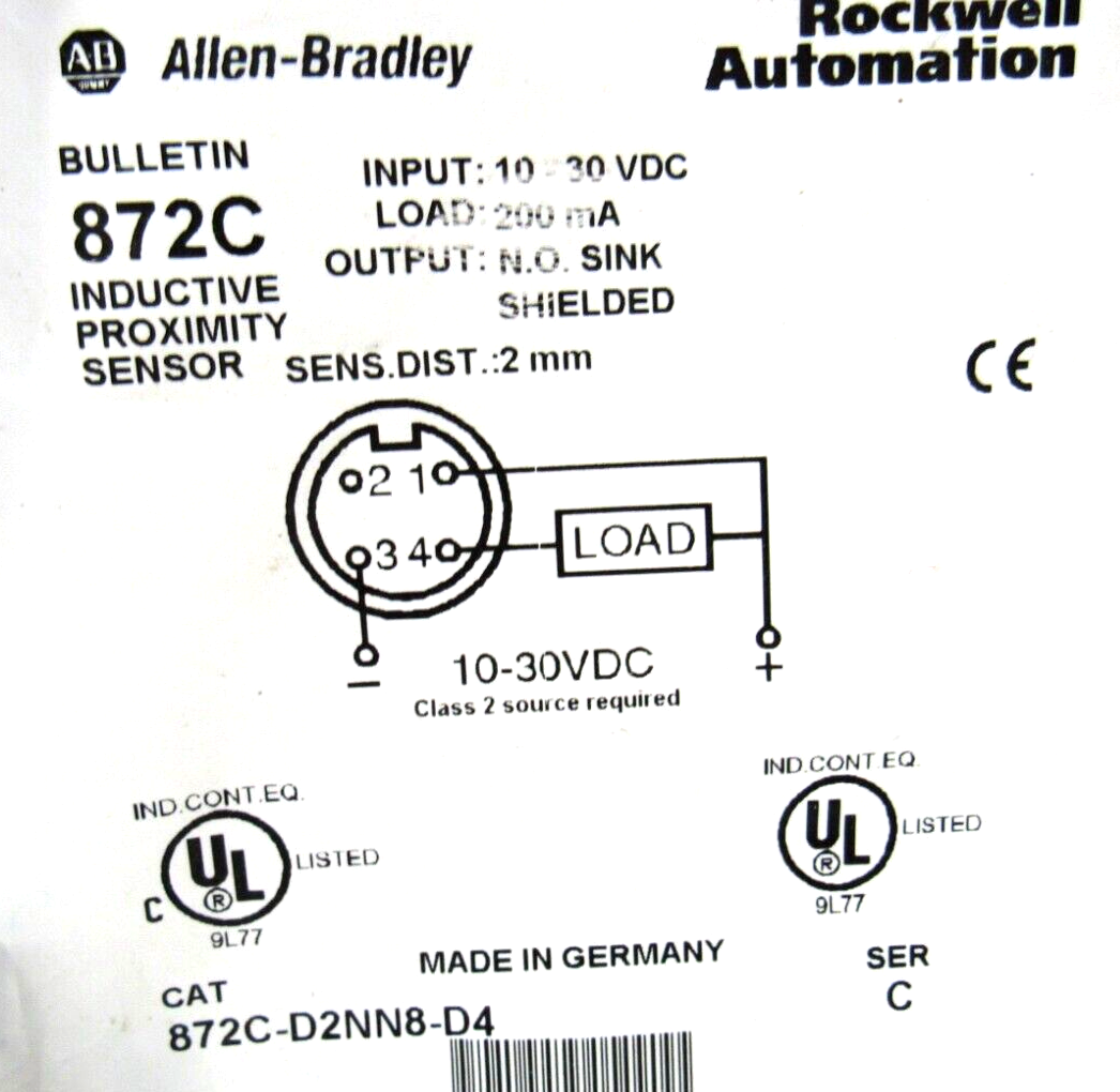 NEW ALLEN BRADLEY 872C-D2NN8-D4 PROXIMITY SENSOR 872CD2NN8D4 - SB ...