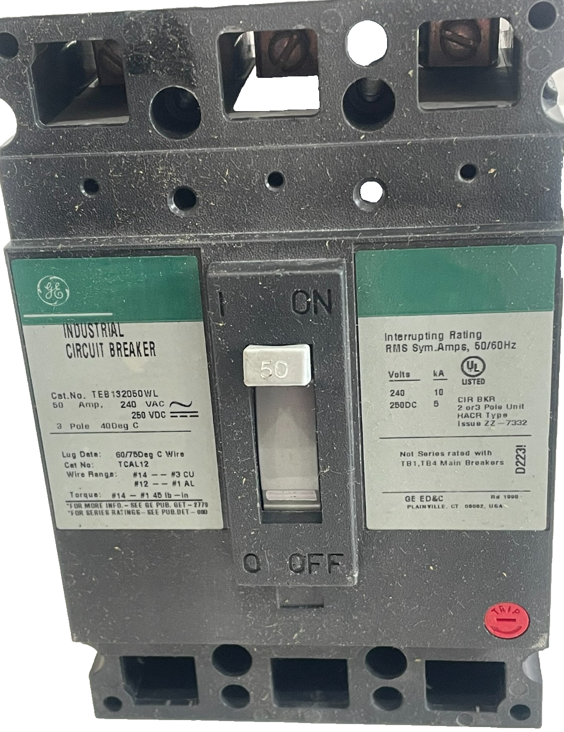 NEW GE TEB132050WL CIRCUIT BREAKER 50AMPS - SB Industrial Supply, Inc.