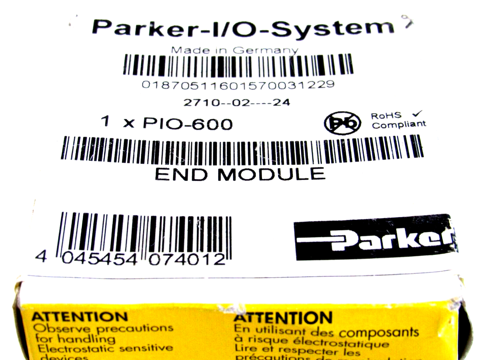 NEW PARKER PIO-600 FIELDBUS PIO END MODULE PIO600 - SB Industrial ...