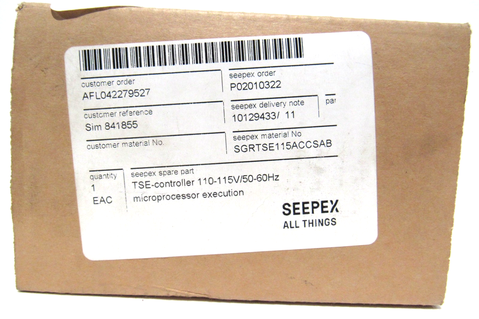 NEW SEEPEX SGRTSE115ACCSAB TSE CONTROLLER - SB Industrial Supply, Inc.