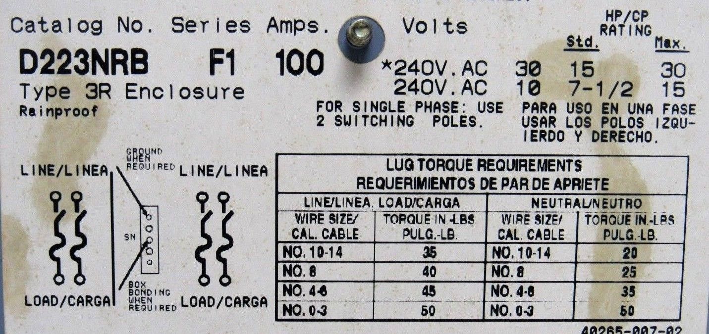 NEW SQUARE D D223NRB SAFETY SWITCH 100A - SB Industrial Supply, Inc.