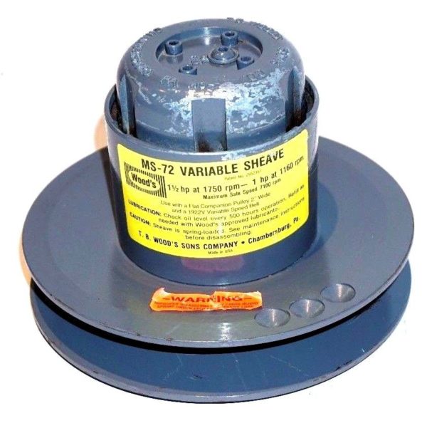 NEW TB WOODS MS-72 VARIABLE SHEAVE 1 1/2 HP, 1750 RPM, MS72 - SB ...