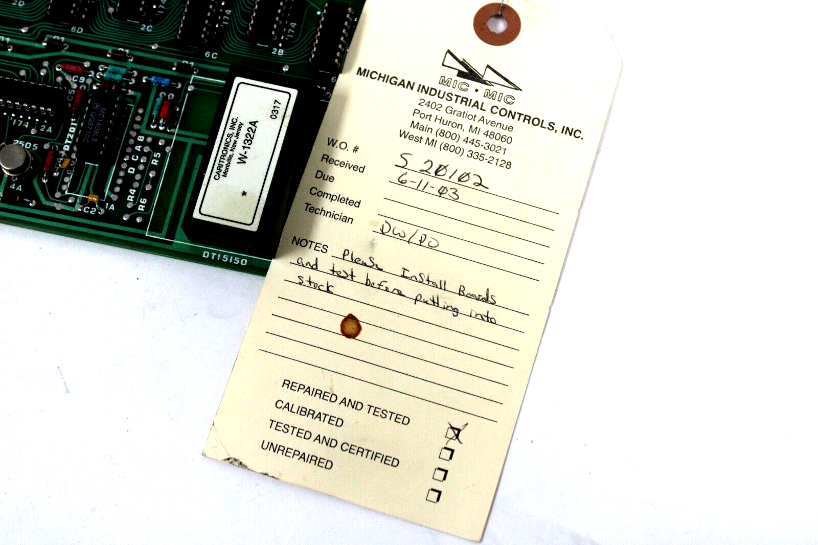 REFURBISHED DATA TRANSLATION DT1843-8-M CONTROL BOARD DT18438M - SB ...