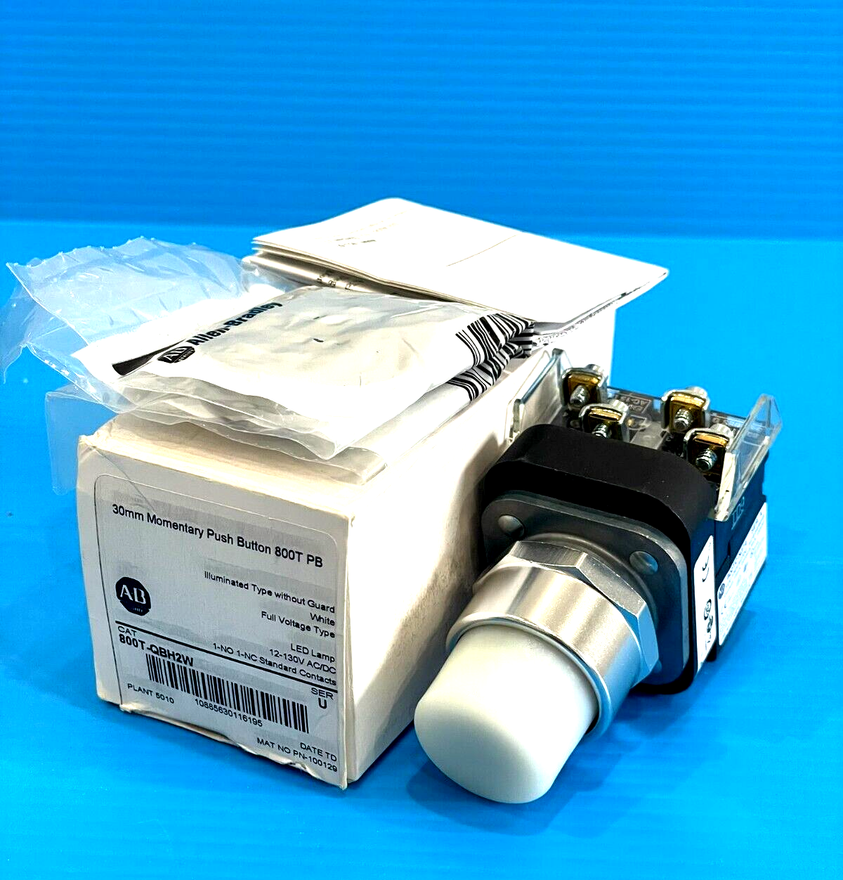 A / B 800T-QBH2W MOMENTARY PUSH BUTTON SER. U 800TQBH2W - SB Industrial ...