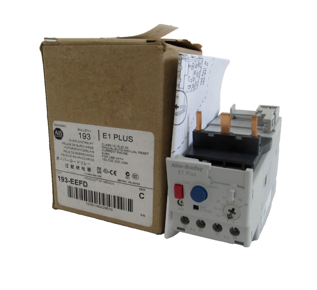ALLEN BRADLEY 193-EEFD OVERLOAD RELAY SERIES C 193EEFD NEW, SURPLUS ...