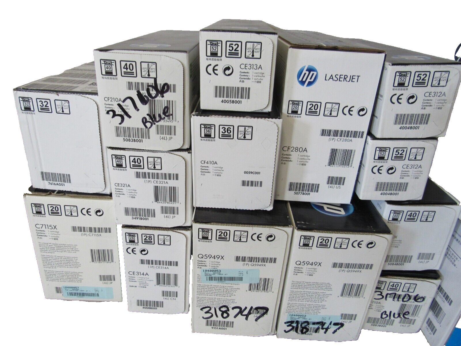 LOT OF 18 NEW HP PRINT CARTRIDGES C4195A Q2670A CF210A CE411AC Q5949X ...
