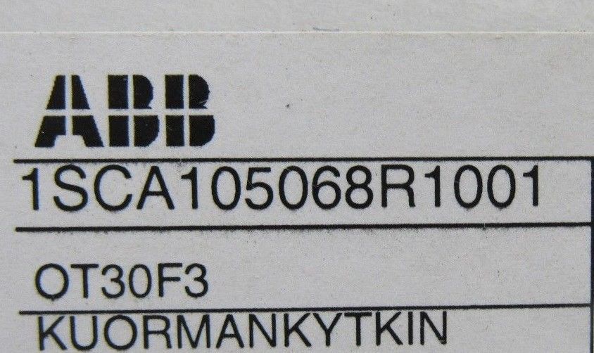 NEW ABB 1SCA105068R1001 DISCONNECTOR SWITCH OT30F3 KUORMANKYTKIN - SB ...