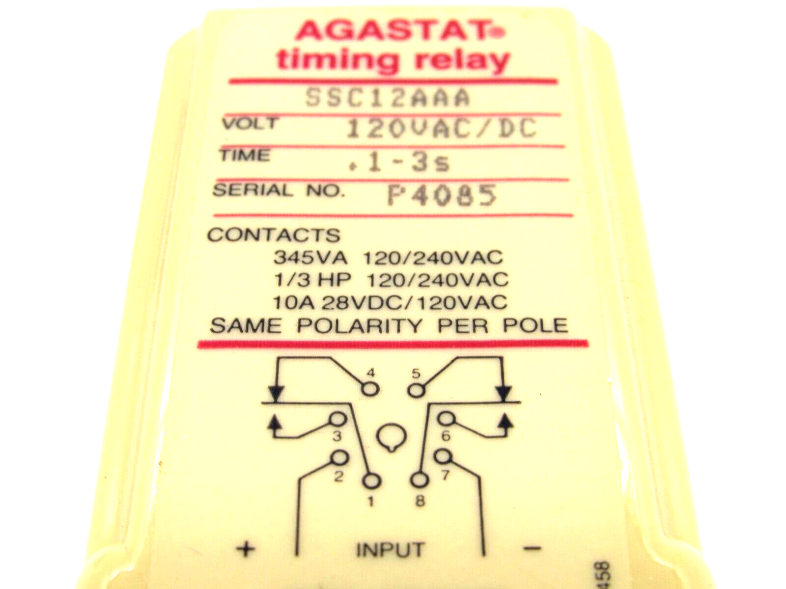 NEW AGASTAT SSC12AAA TIMING RELAY 120VAC/120VDC - SB Industrial Supply ...