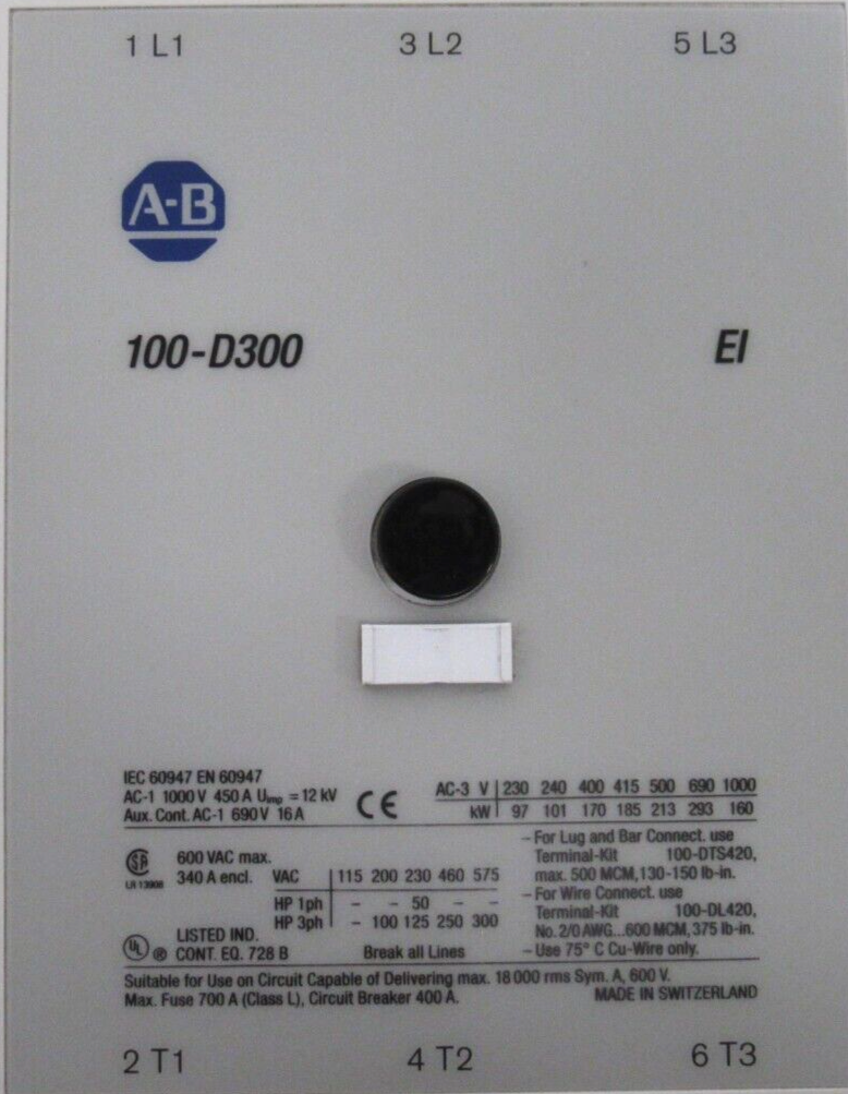 NEW ALLEN BRADLEY 100-D300 CONTACTOR 100D300EZD11 SER.A - SB Industrial ...