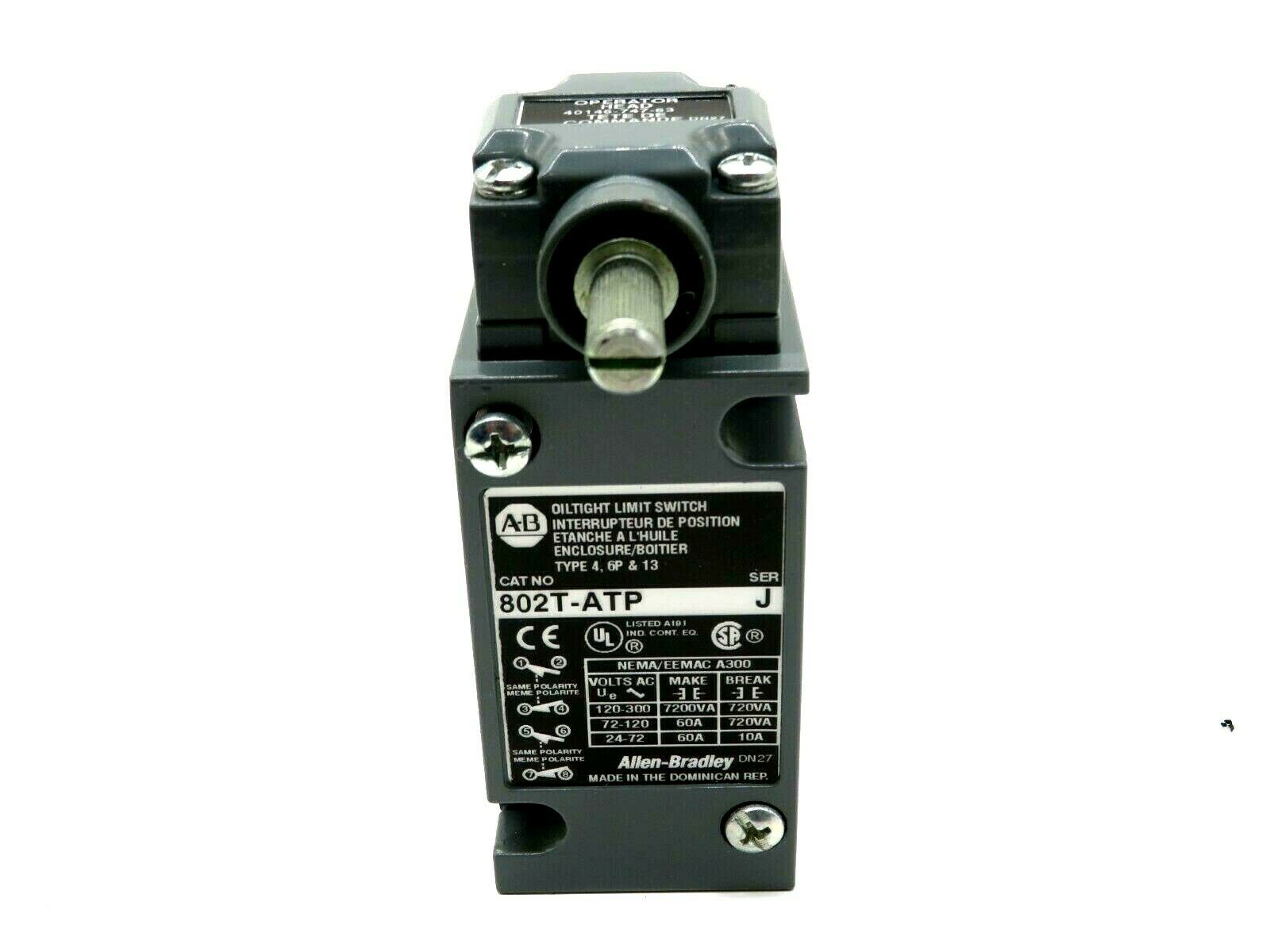 NEW ALLEN BRADLEY 802T-ATP LIMIT SWITCH SERIES J 802TATP - SB ...