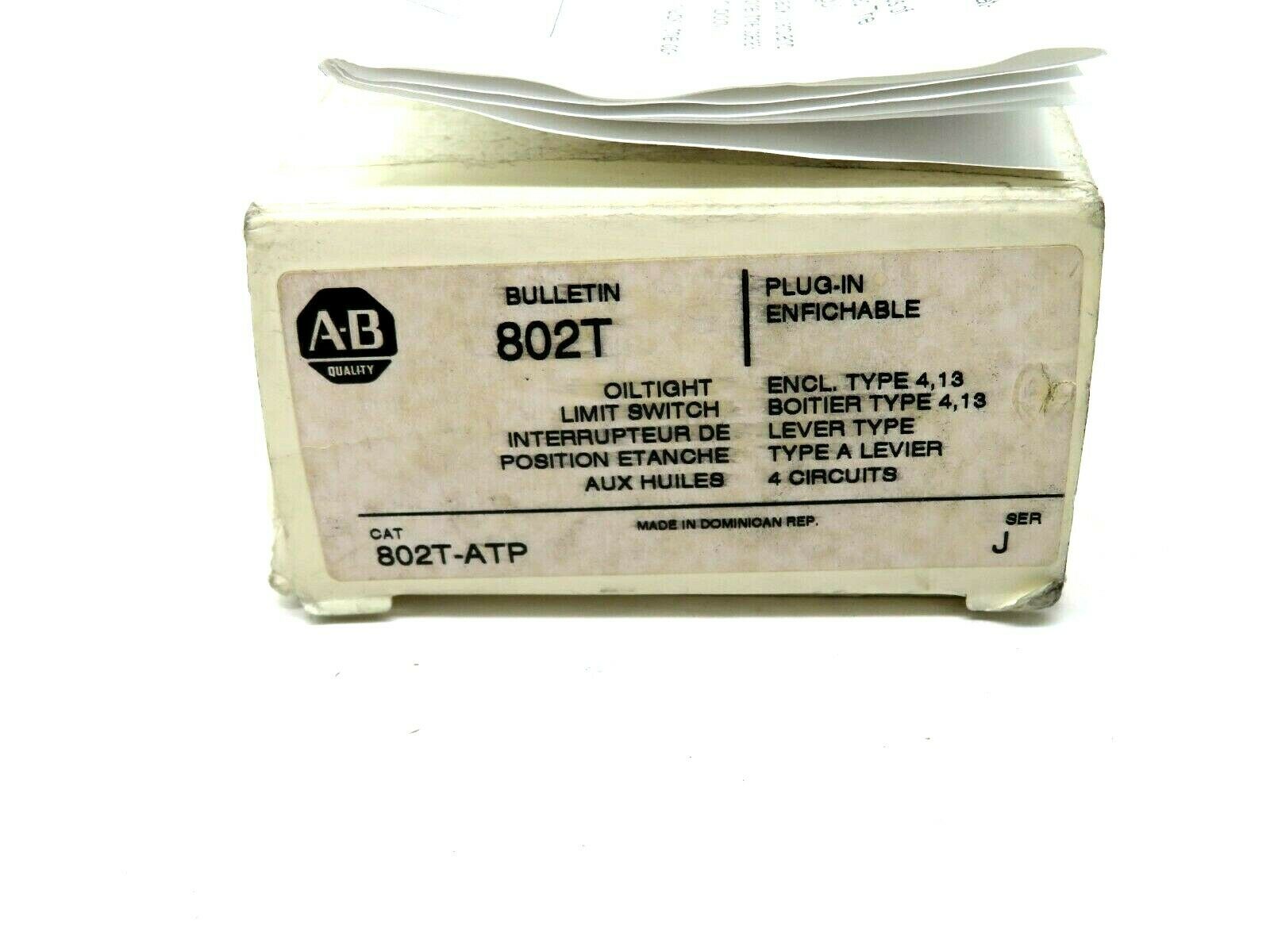 NEW ALLEN BRADLEY 802T-ATP LIMIT SWITCH SERIES J 802TATP - SB ...