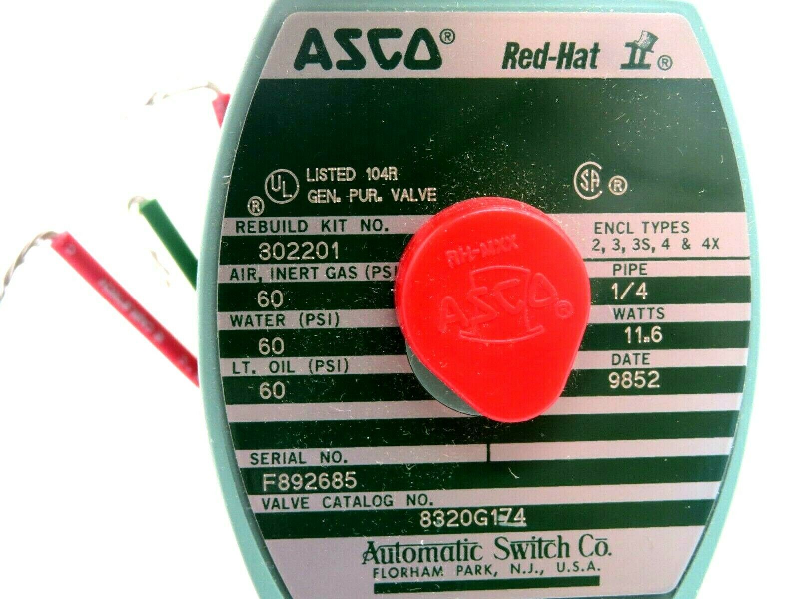 NEW ASCO RED HAT 8320G174 SOLENOID VALVE - SB Industrial Supply, Inc.