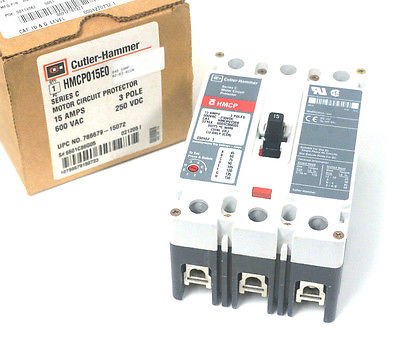 NEW CUTLER HAMMER HMCP015E0 CIRCUIT BREAKER SER. C, 15A, 600VAC, 3 POLE ...