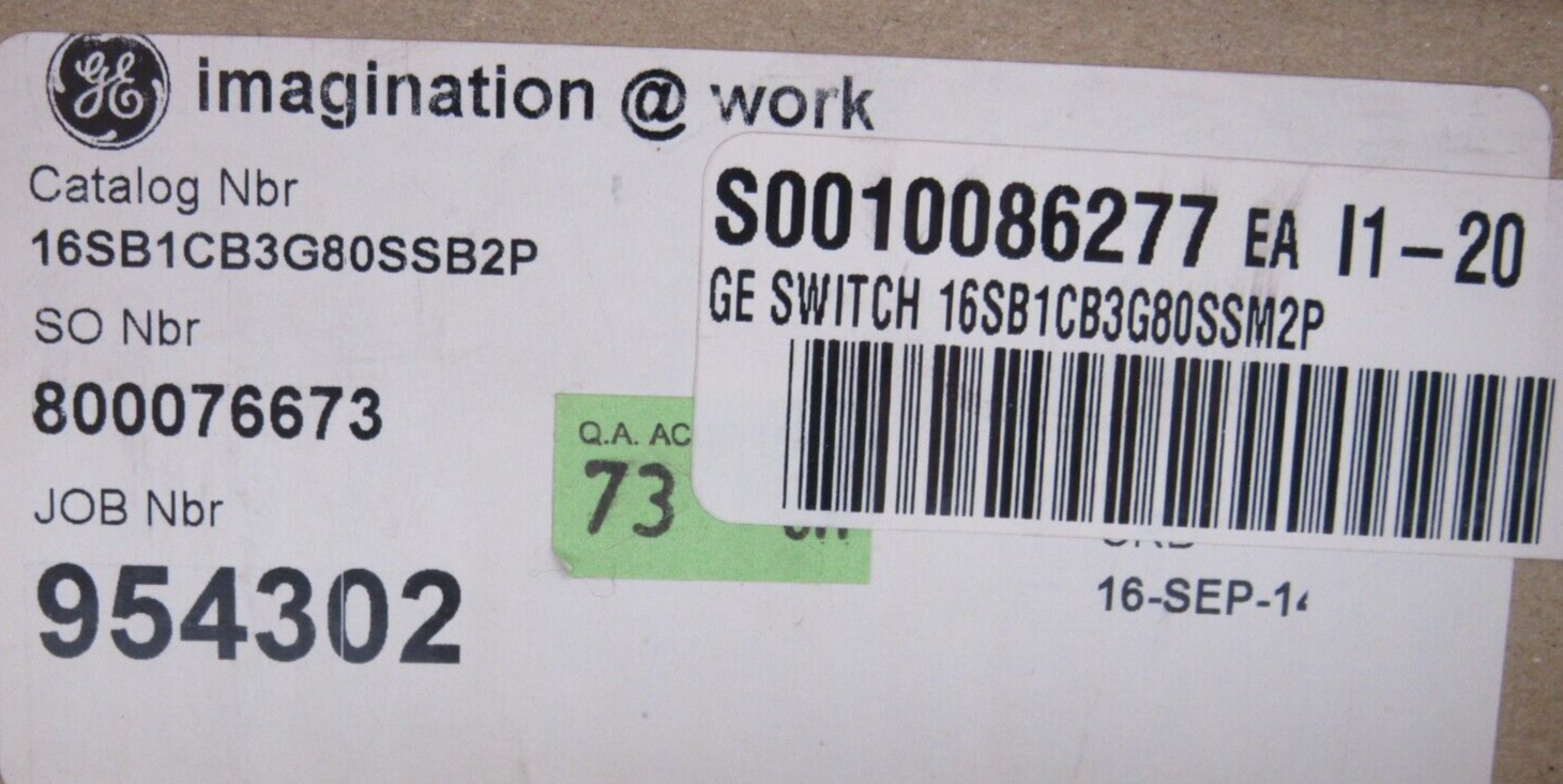 NEW GENERAL ELECTRIC 16SB1CB3G80SSB2P CONTROL SWITCH - SB Industrial ...