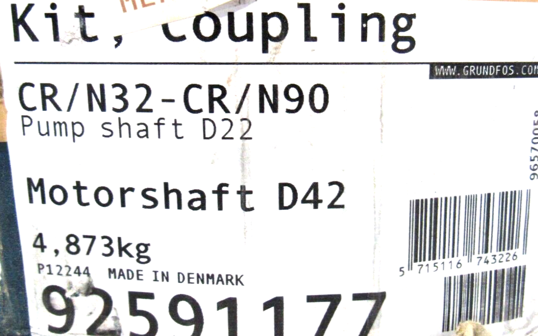 NEW GRUNDFOS 92591177 PUMP SHAFT COUPLING KIT CR/N35-CR/N90 - SB ...