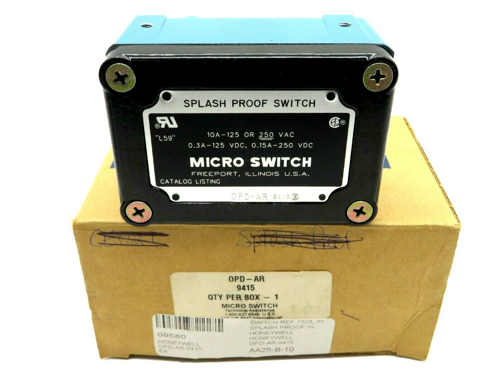 NEW HONEYWELL OPD-AR SPLASH PROOF SWITCH OPDAR - SB Industrial Supply, Inc.