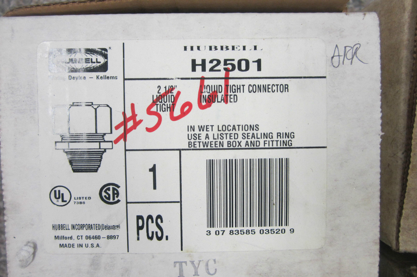NEW HUBBELL H2501 CONNECTOR - SB Industrial Supply, Inc.